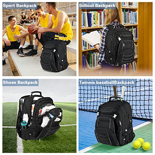 18.4 Laptop Backpack for Men, 60L Extra Large Gaming Laptops Backpack with USB Charger Port,TSA Friendly Flight Approved RFID Anti-Theft Pocket Heavy Duty Durable Computer Bag Backbag