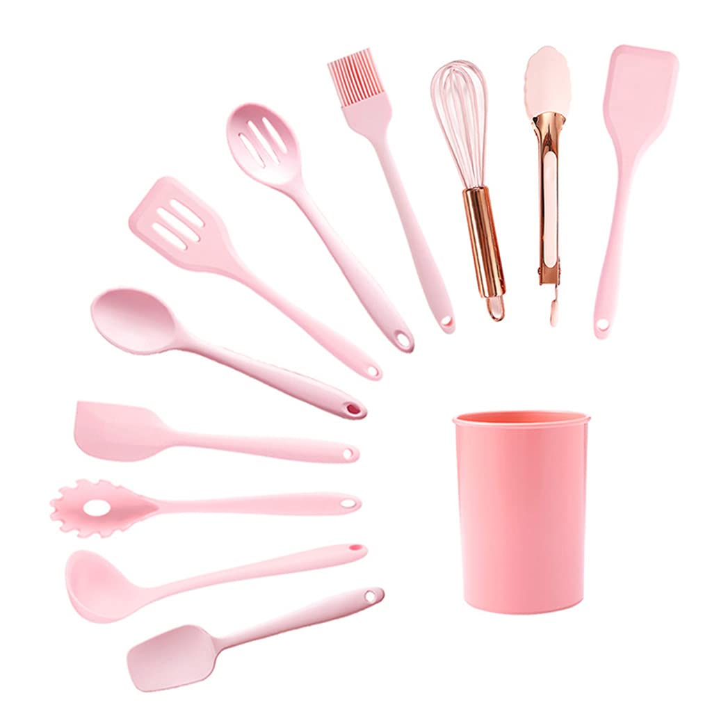 12 Pcs Silicone Kitchen Utensil Set Rubber Spatula Gadgets Non-Stick Free NoScratches Heat Resistat Cookware Durable Silicone Cooking Utensils Set Heat Resistant Kitchen Safe Nonstick Cookware Kit