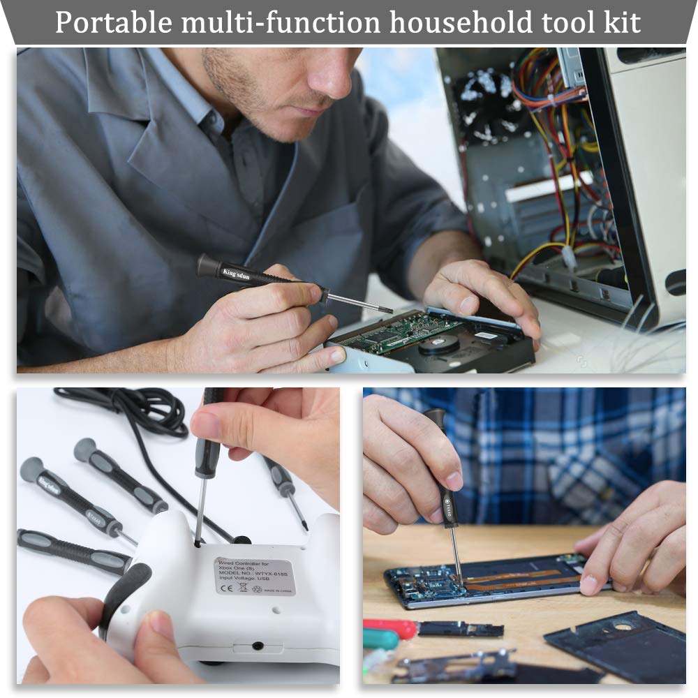 12 in 1 Torx Screwdriver Sets, Magnetic Precision Screwdrivers with T3 T4 T5 Torx 6 T7 T8 T10 Repair Kit, ESD Tweezers & Philip Slotted Star Screwdrivers for Camera/Mac/Computer/Xbox/PS4