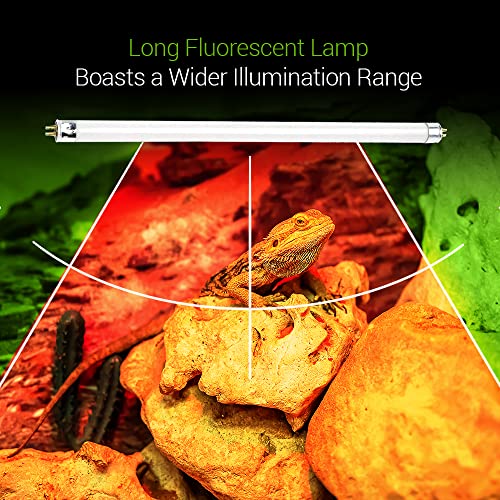 2 Pack 24W-Watt T5 HO Reptile Light Desert UVA UVB 10.0 Fluorescent Tube - 22" Terrarium Hood Light Suitable for Desert Reptile Lizards Bearded Dragons & Promotes Natural Behavior UVB Bulb (22Inch)