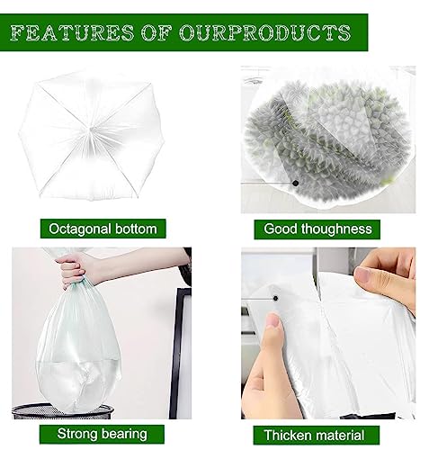 2.6 Gallon Trash Bags, 100 Counts Strong Durable Small Garbage Bags Ultra Thick Recycling Eco-Friendly Trash Can Liner Waste Bin Bags for Bathroom Kitchen Bedroom Office Car Pet (White)