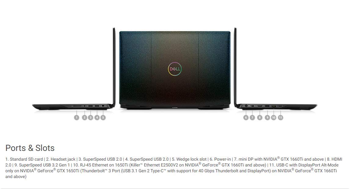 Dell Inspiron G5 15 5500 (Latest Model) Gaming 15.6" Core I7-10750H(6-Core) 512GB SSD 16GB RAM FHD 144HZ RTX 2060 6GB Win 10 Home (Renewed)