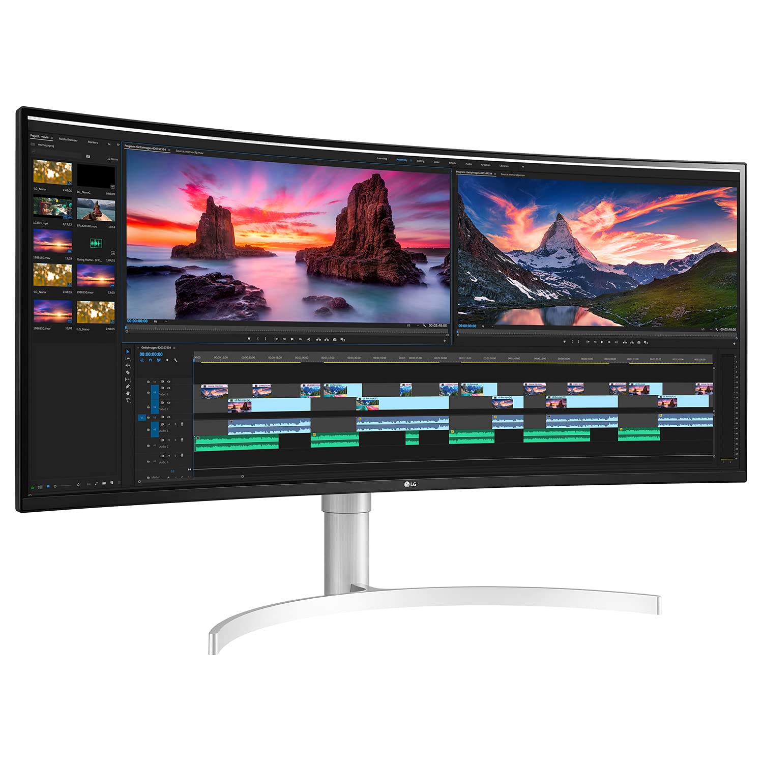 LG 38WN95C-W 38" UltraWide QHD+ IPS Curved Monitor, NVIDIA G-SYNC Compatible Bundle with Deco Gear Mechanical Keyboard Cherry MX Red + Deco Gear Large Extended Pro Gaming Mouse Pad
