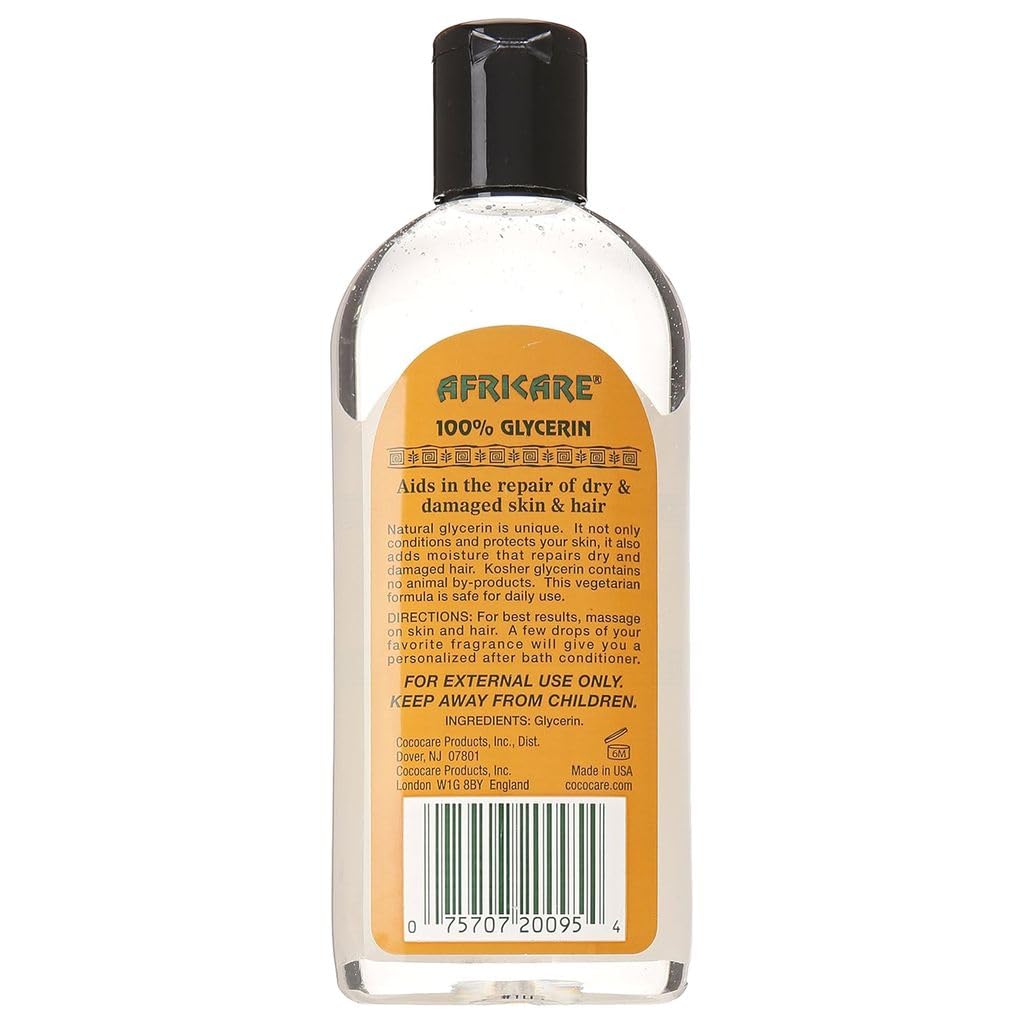Africare 100% Glycerin 8.5 oz - All Natural Glycerin for Extra Hydration for Hair and Body