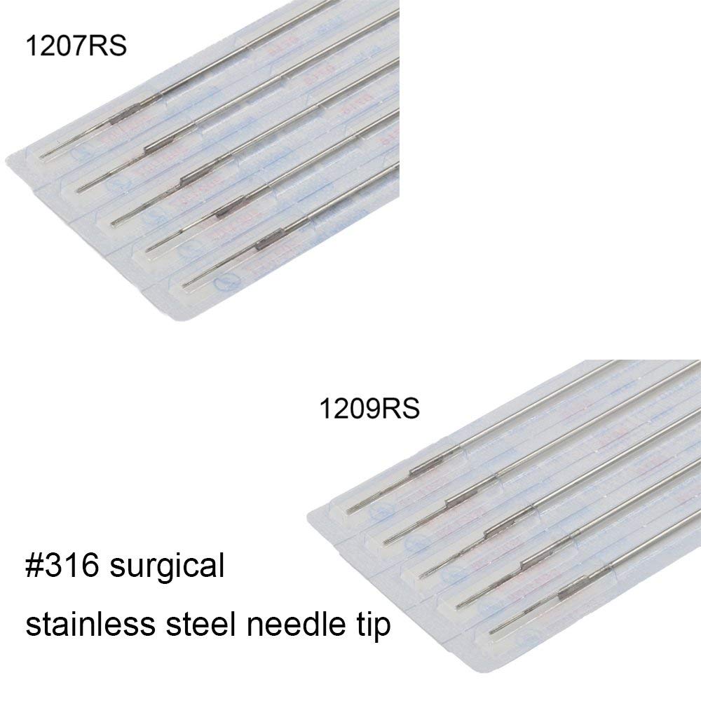 Tattoo Needles Set - Autdor 50PCS Mixed Tattoo Needles 3RL,5RL,7RL,9RL,3RS,5RS,7RS,9RS,5M1,7M1 Disposable Sterile Tattoo Gun Needles Assorted Liners,Shaders and Magnum (Mixed-RL/RS/M1-50pcs)
