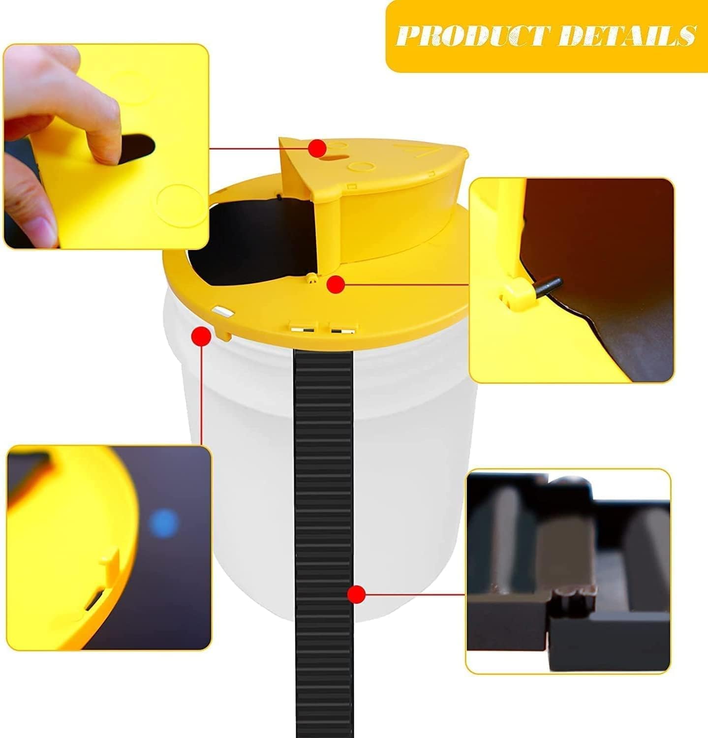 2 Pack Mouse Trap Bucket, Multi-Catch, Auto-Reset Bucket Lid Mouse Trap, Humane or Lethal, Flip Lid Mouse Traps Auto Reset, Indoor Outdoor, 5 Gallon Bucket Compatible (Without Barrel)