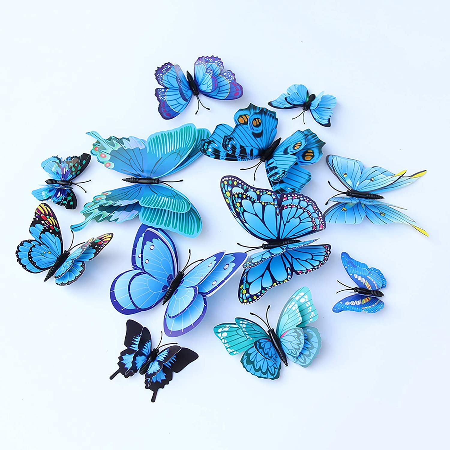 24PCS Butterfly Wall Decals Removable Butterflies Wall Sticker 3D Mural Stickers for Home Bedroom Kids Room Decor (Hollow out-Black/48PCS)