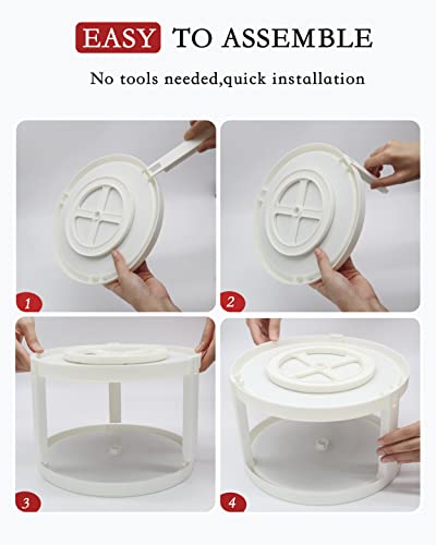 1pc 2 Tier Lazy Susan and 2pcs 1 Tier Lazy Susan Organizer for Cabinet