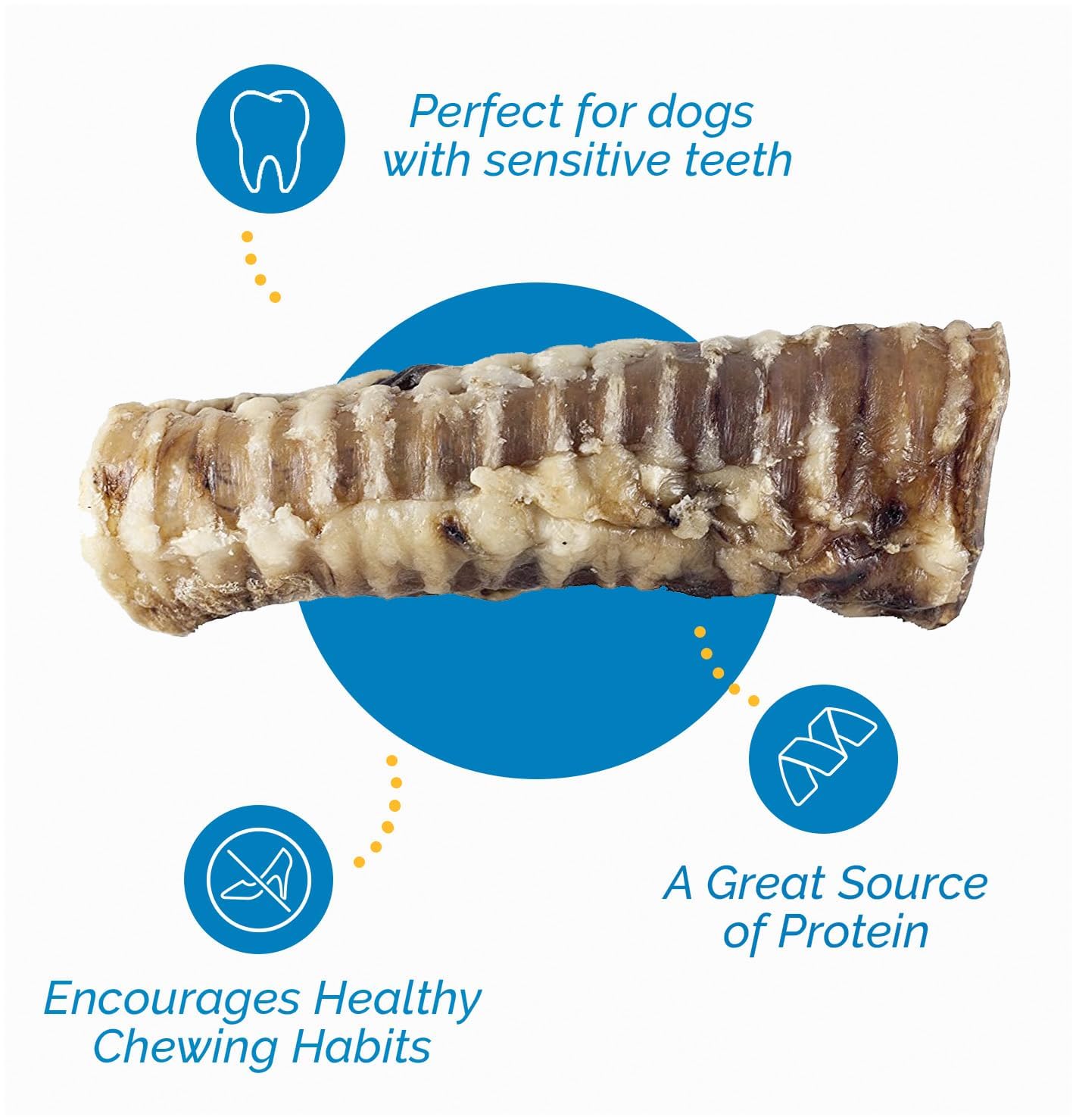 123 Treats Premium Beef Trachea for Dogs โ 6 Inch 100% Natural Beef Dog Chews, Rich in Glucosamine and Chondroitin for Joint & Hip Mobility (10 Count)