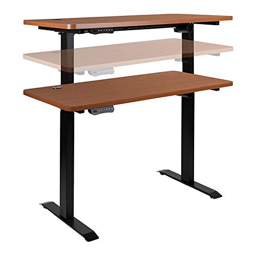 Flash Furniture Tanner Electric Height Adjustable Standing Desk - Table Top 48" Wide - 24" Deep (Mahogany)