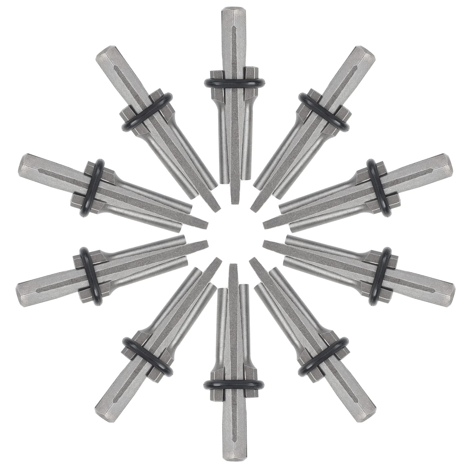 10Pcs 5/8'' Stone Splitter Hand Tools with Wedge, Feather Shim and a 8" Rotary Drill Bit for Concrete, Marble, Granite, Rock