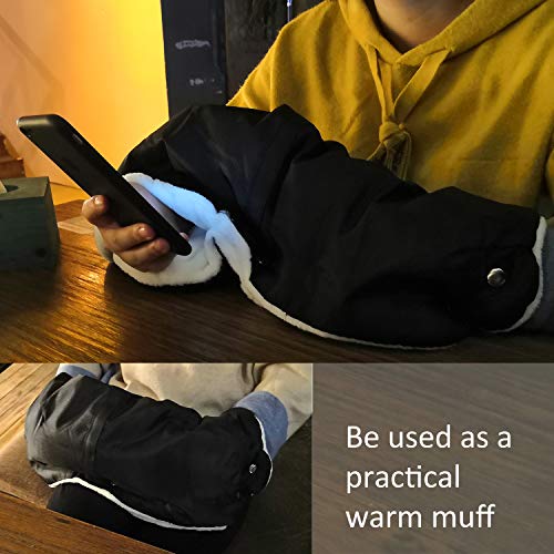 Stroller Hand Muff Winter Extra Thick Pushchair Gloves Black Hand Warmer for Parents and Caregivers in Cold Weather Anti-Freeze Windproof Snowproof Aosbos