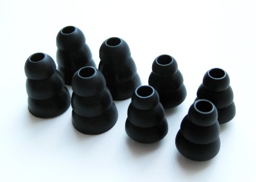 8pcs (M-SLB) Triple Flange Eartips Compatible with Westone W10 W20 W30 W40 W50 W60 UM PRO10 UM PRO20 UM PRO30 UM PRO50 UM1 UM2 UM2 RC UM3 UM3 RC UM3X UM3x RC 1 2 3 4 4R Adventure Alpha Beta Earphones