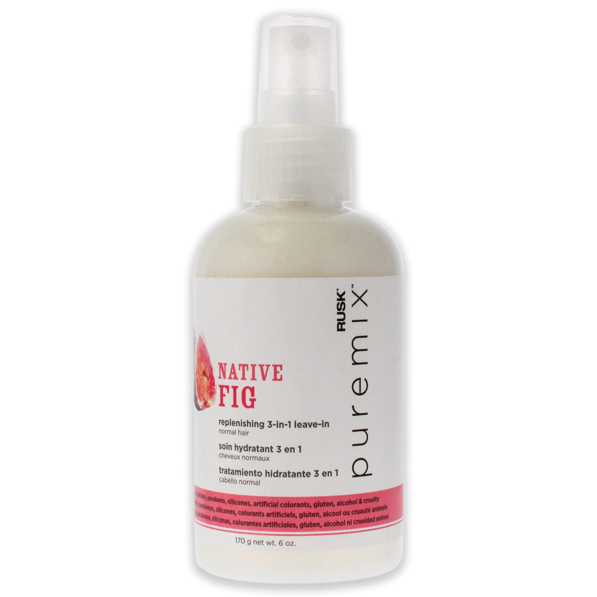 RUSK PUREMIX Native Fig Replenishing 3-in-1 Leave-In for Normal Hair, 6 Oz, Restores Moisture, Instantly Detangles, Eliminates Frizz Without Weighing Hair Down