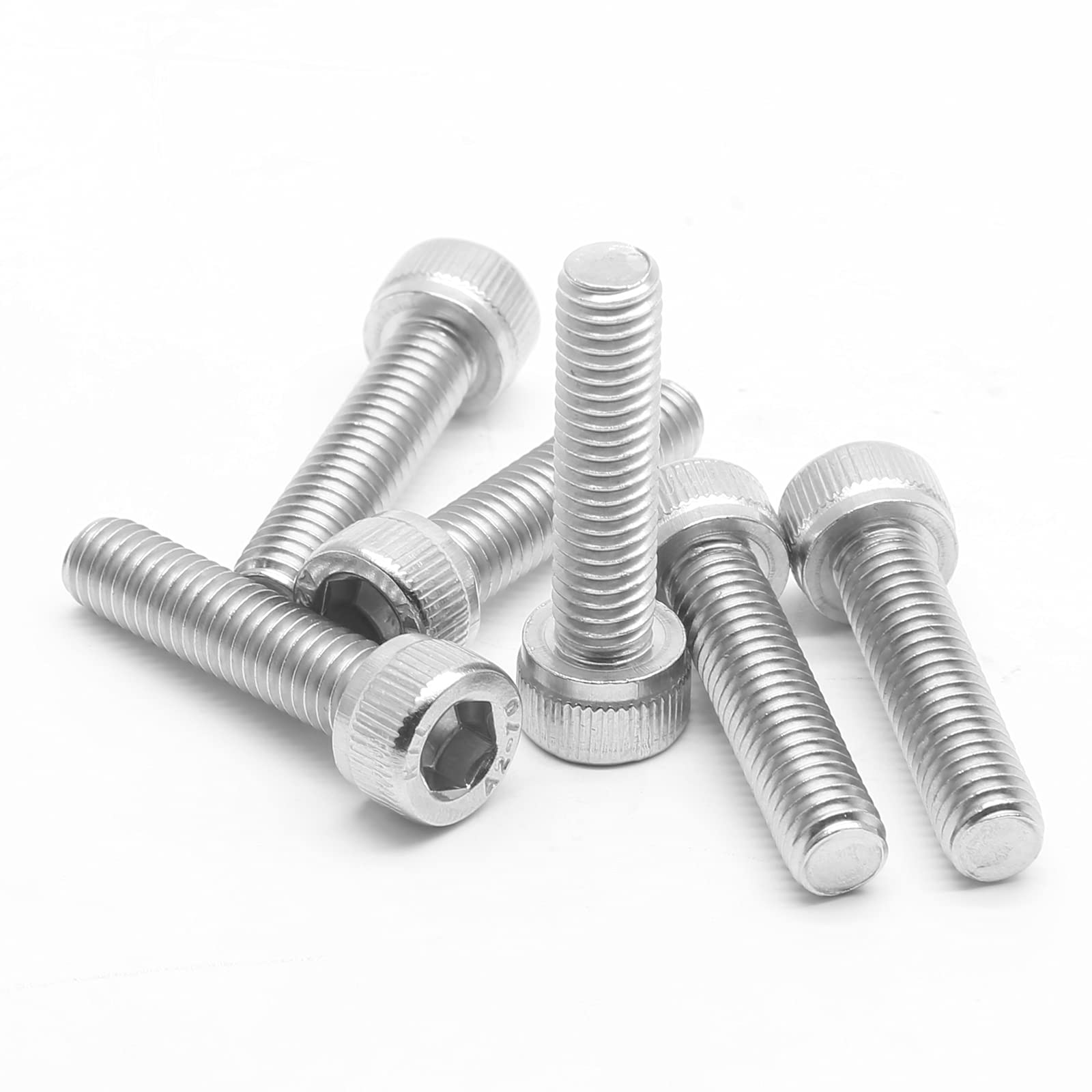 PHITUODA 25pcs M6-1.0 x 25mm Socket Head Cap Screws Bolts, 304 Stainless Steel Machine Thread Bolt, Full Thread Bright Finish Screw