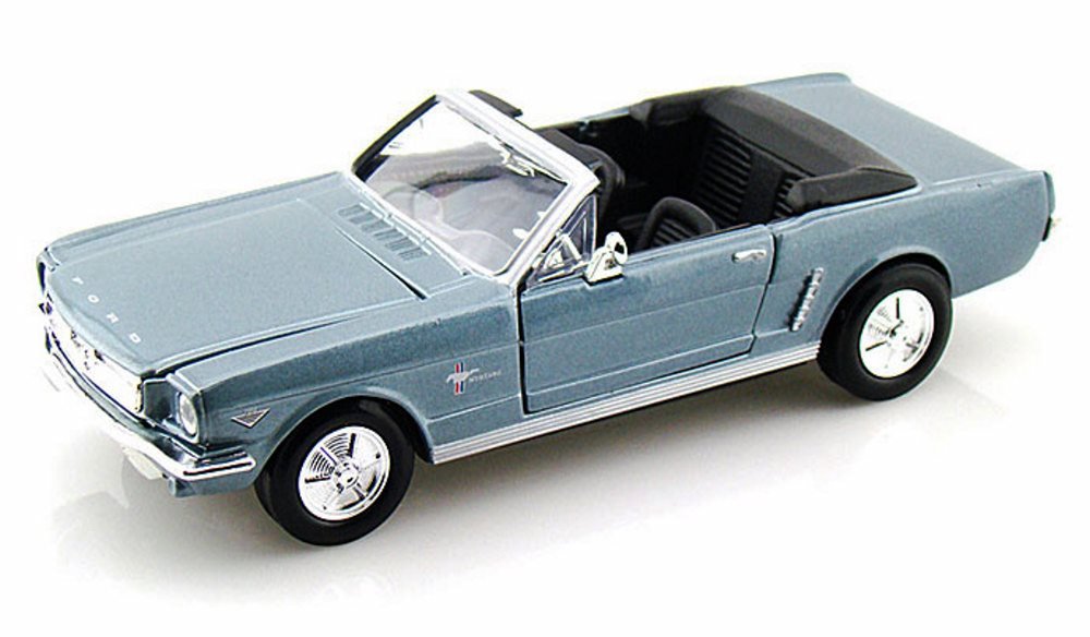 1964.5 Ford Mustang Convertible, Blue - Motormax Premium American 73212 - 1/24 Scale Diecast Model Car by Motor Max