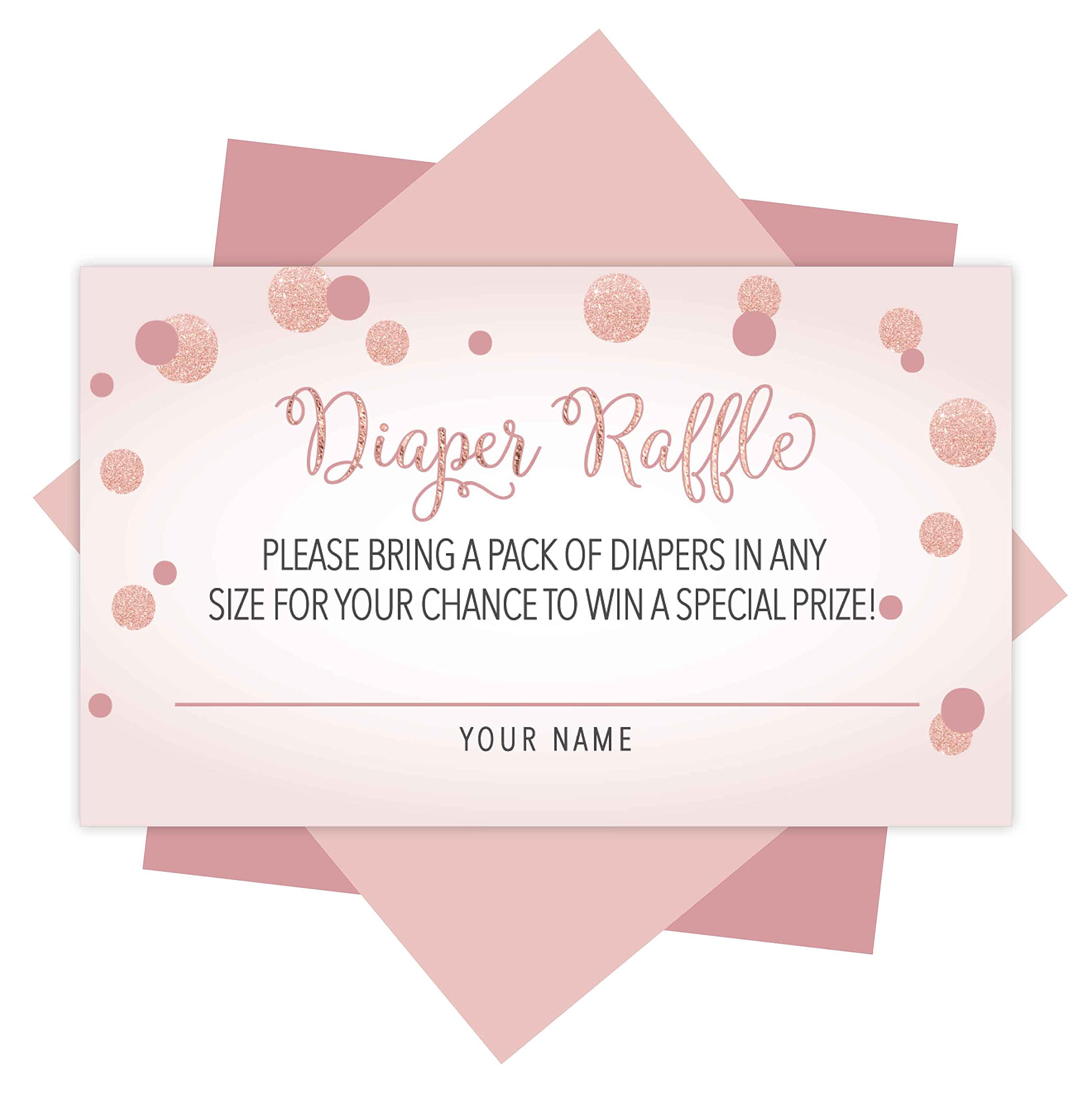 25 Baby Shower Diaper Raffle Tickets For Baby Shower Girl - Gold Baby Shower Games For Girls, Diaper Raffle Cards, Baby Raffle Tickets, Baby Shower Invitation Inserts, Baby Shower Ideas