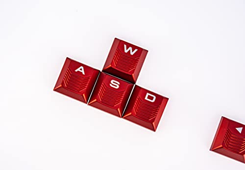 Mechanical Keyboard keycaps WASD keycaps Direction Keys Non-Slip Texture Design keycaps Professional Gaming keycaps (Red)