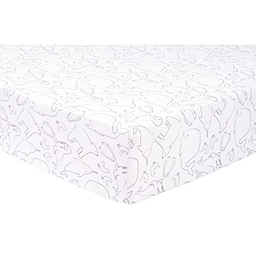 Trend Lab Modern Baby Crib Bedding Set for Boys or Girls | Save The Polar Bears 4 Piece Nursery Décor Quilt, 2 Fitted Crib Sheets, and Dust Ruffle Skirt - Grey, 80005