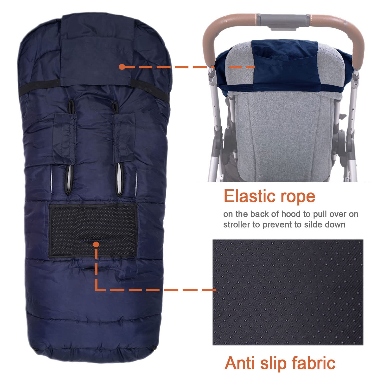 KZ Dotnz Weatherproof Oudtoor Toddler Bunting Bag Adaptable for Most Strollers, Warm Soft Stroller Footmuff, Waterproof Universal Baby Stroller Bunting Blanket