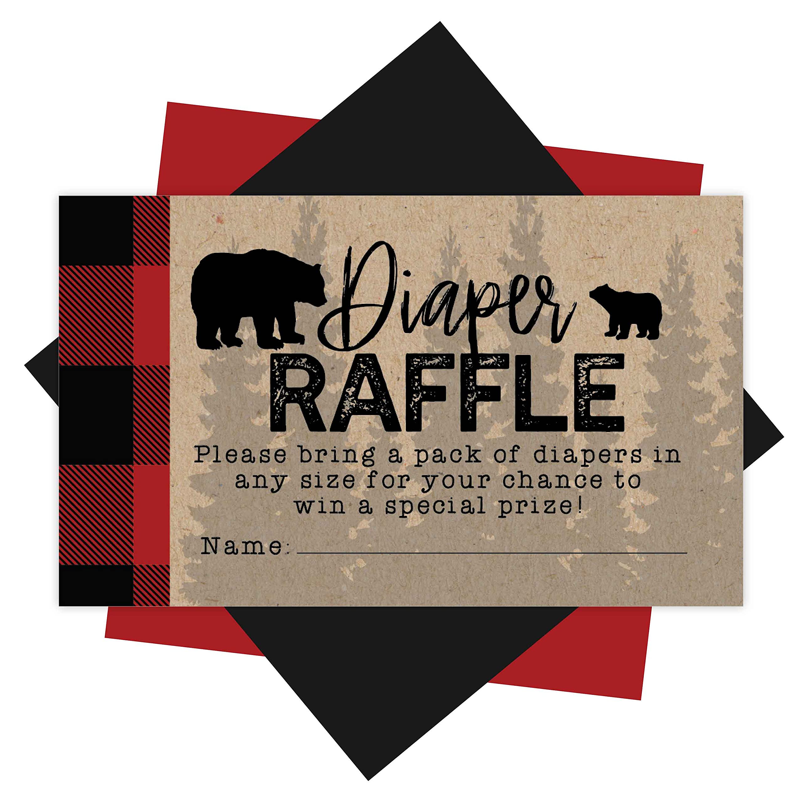 Hadley Designs 25 Baby Shower Diaper Raffle Tickets For Baby Shower Boy-Lumberjack Baby Shower Games For Boys, Diaper Raffle Cards, Baby Raffle Tickets, Baby Shower Invitation, Baby Shower Ideas