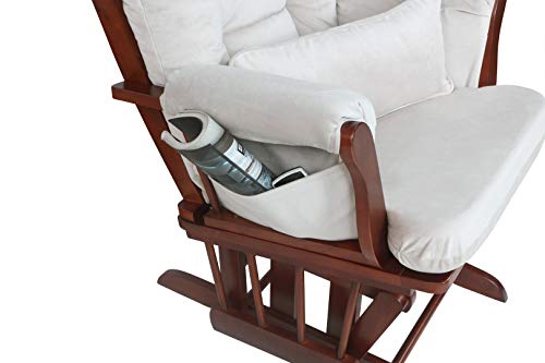 AFG Furniture Alice Glider Chair & Ottoman with Pillow, Espresso (Model: AlicePillow)