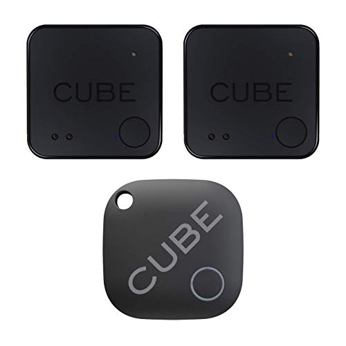 CUBE Shadow, Tracker Bundle, Key Finder Smart Bluetooth Item Tracker for Luggage, Wallet, Dogs, Kids, Cats, with app for Phone, Replaceable Battery Waterproof Tracking DeviceâŠ