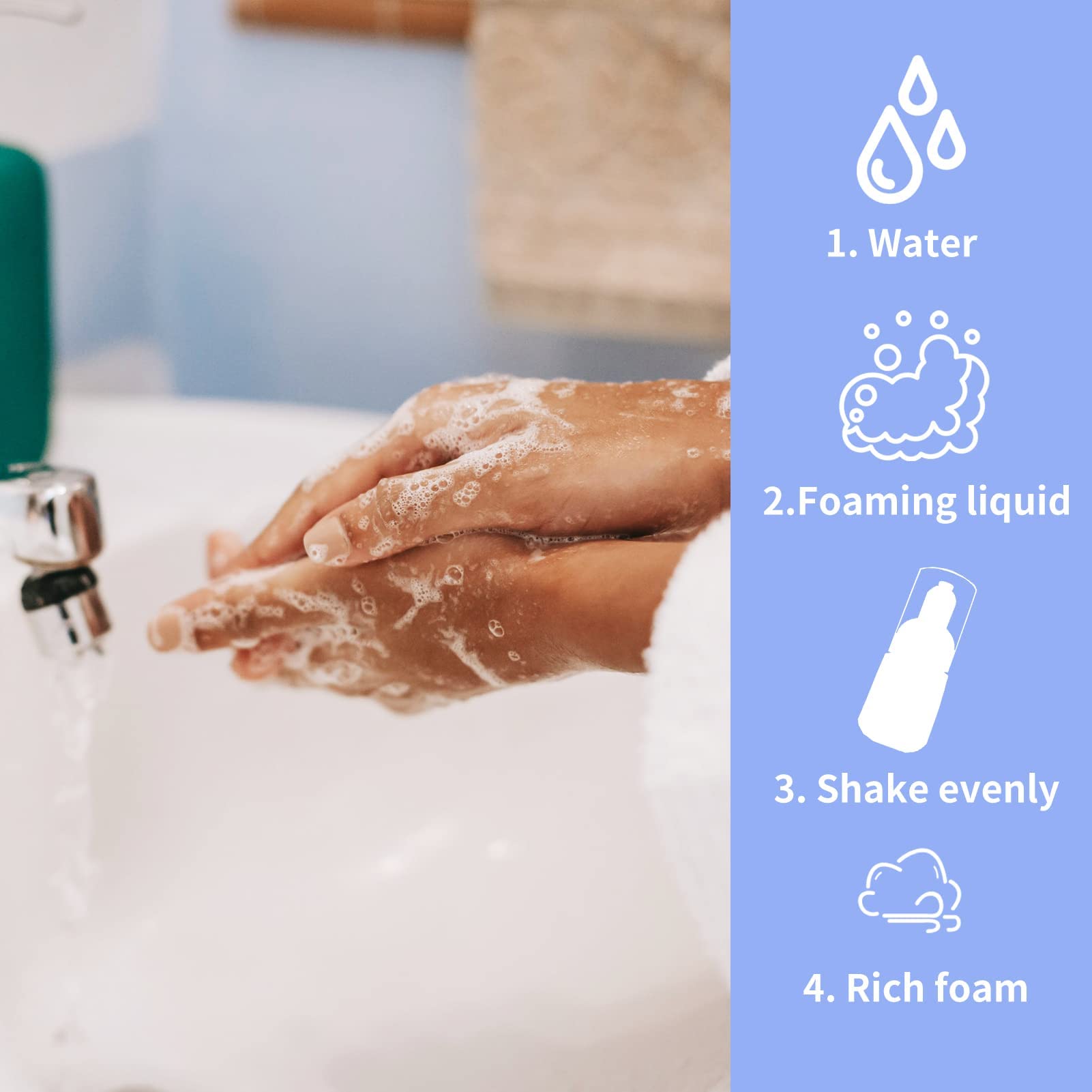 LONGWAY 1 oz Foam Pump Bottle(15PCS) Foaming Travel Pump Bottle for Lash Shampoo, Prolong Lash Cleanser,Hand Soap (30ml, Clear)