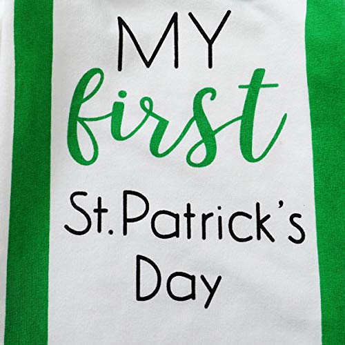 Detigee Baby Boy My 1st St. Patrick's Day Pant Clothing Set Newborn Shamrock Outfit (Green01,0-3 Months)