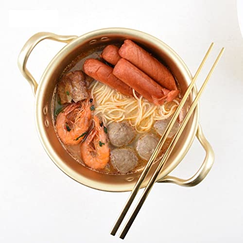 1PCS Korean Ramen Noodles Pot,Creative Noodles Milk Egg Soup Aluminum Soup Pot With Lid for Kitchen(18CM)
