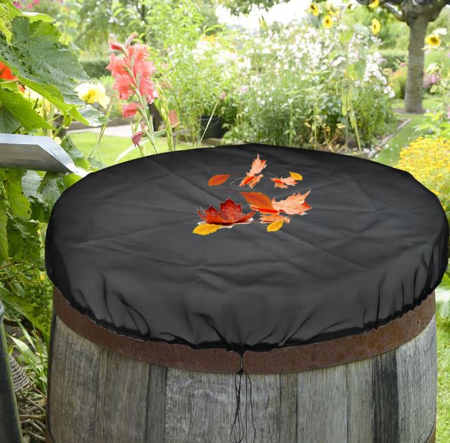 2 Pcs Mesh Cover for Rain Barrel with Drawstring, Water Collection Buckets Cover Rain Collection Barrels Netting Screen to Keep Leaves and Debris Out - 39’’