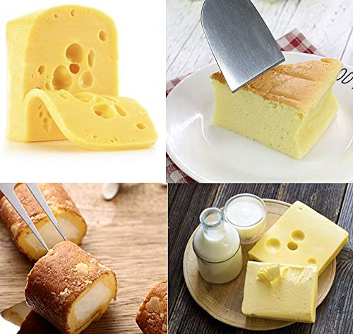 Bekith 8 Pieces Set Travel Cheese Knives with Wood Handle, Stainless Steel Cheese Slicer Cheese Cutter, 2 Cheese Knife, 2 Cheese Shaver, 2 Cheese Fork and 2 Cheese Spreader