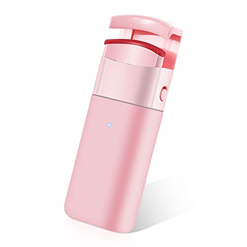 Heated Eyelash Curler, Electric Eyelash Curler with Flexible Silicone Pad, One-Step Lash Curler for Long & Voluminously Curled Eyelashes in Seconds, Last All Day. Battery Included