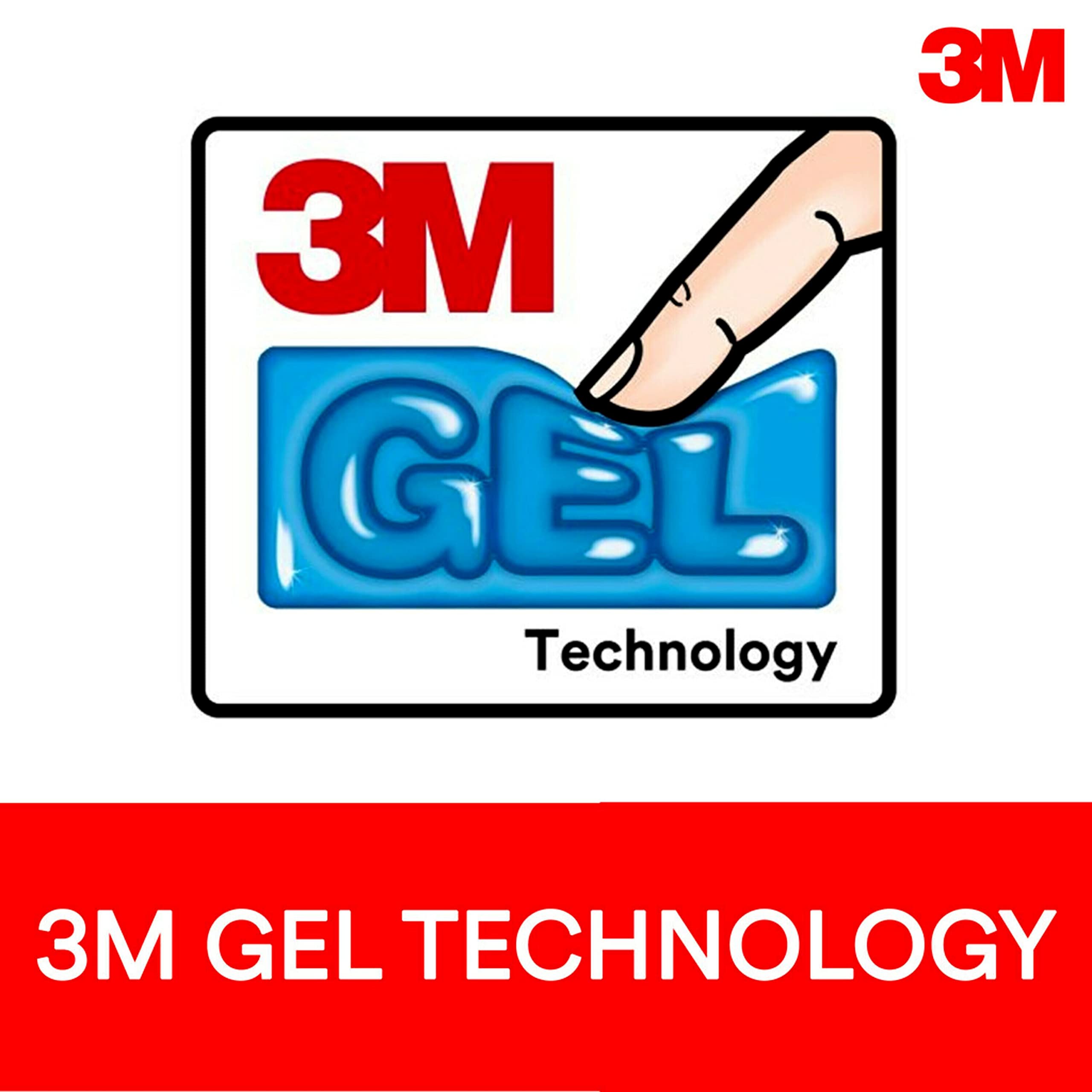 3M Gel Wrist Rest for Mouse, Soothing Gel Comfort with Durable, Easy to Clean Leatherette Cover, Antimicrobial Product Protection, 6.9", Black (WR305LE)