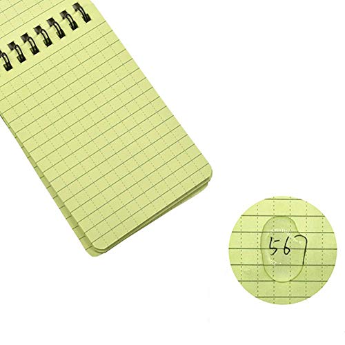 All-Weather Top-Spiral Notebook 3" x 5" Green Cover Waterproof Shower Aqua Notes Notepad Notebook(5 Pack)1