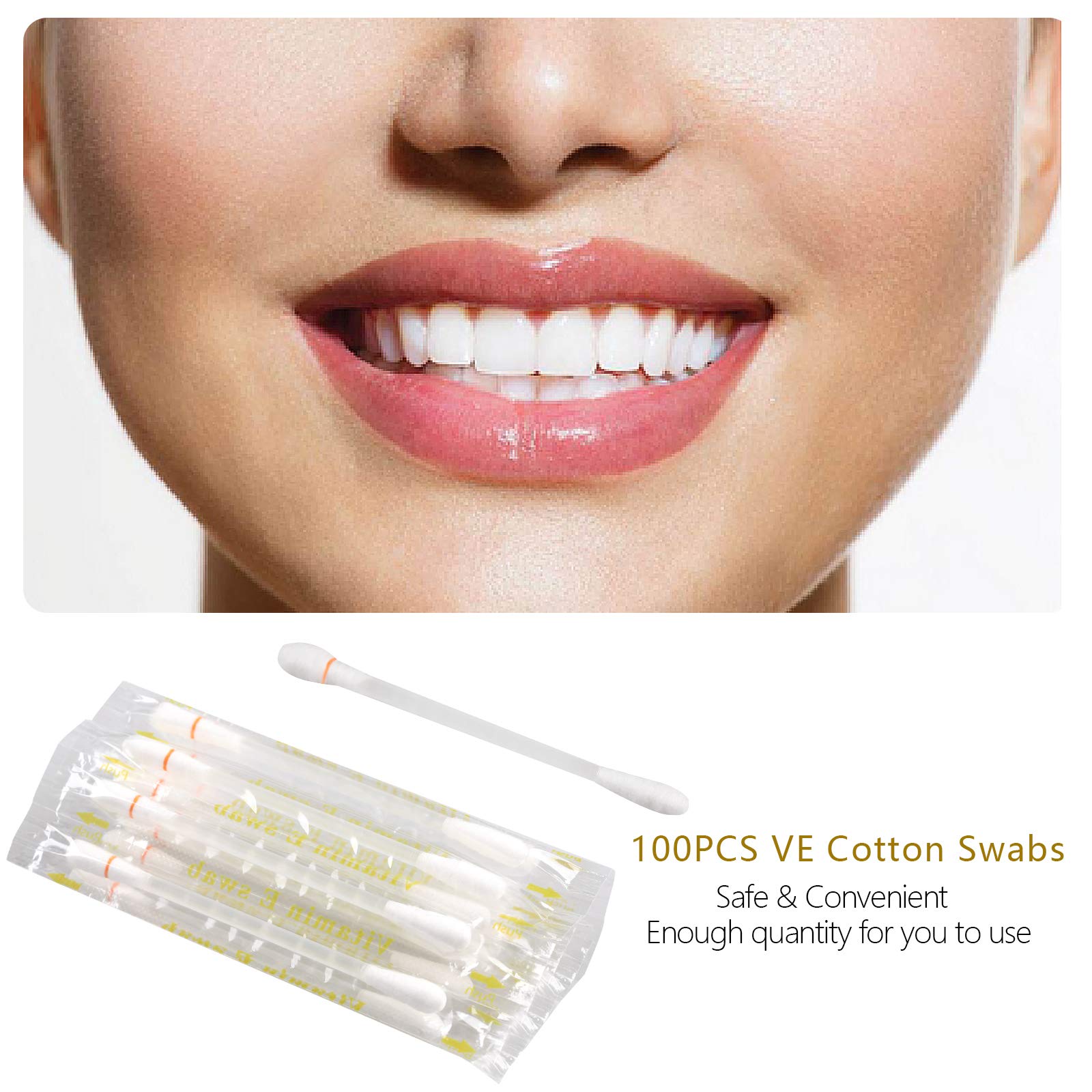 100Pcs Lips Oil Cotton Swabs Disposable Oil Q-tip Applicators for Protect Lip Gum Anti-Dry Moisture Use Before Teeth Whitening