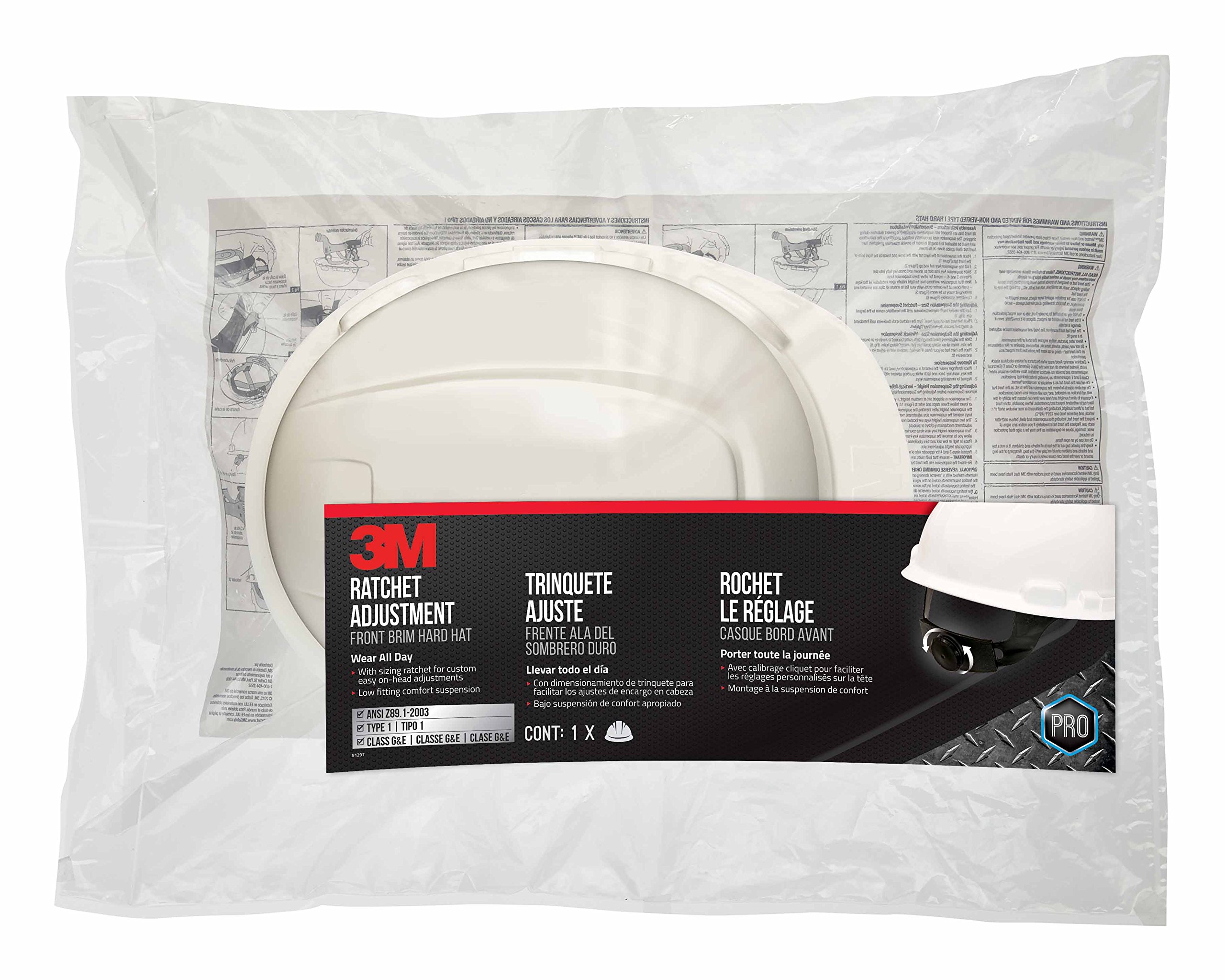 3M Non-Vented Hard Hat with Ratchet Adjustment, White