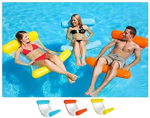 Foldable Backrest Inflatable Floating Bed Floating Row Water Amusement Lounge Chair Water Inflatable Floating Bed Sofa Water Bed Lounge Chairs