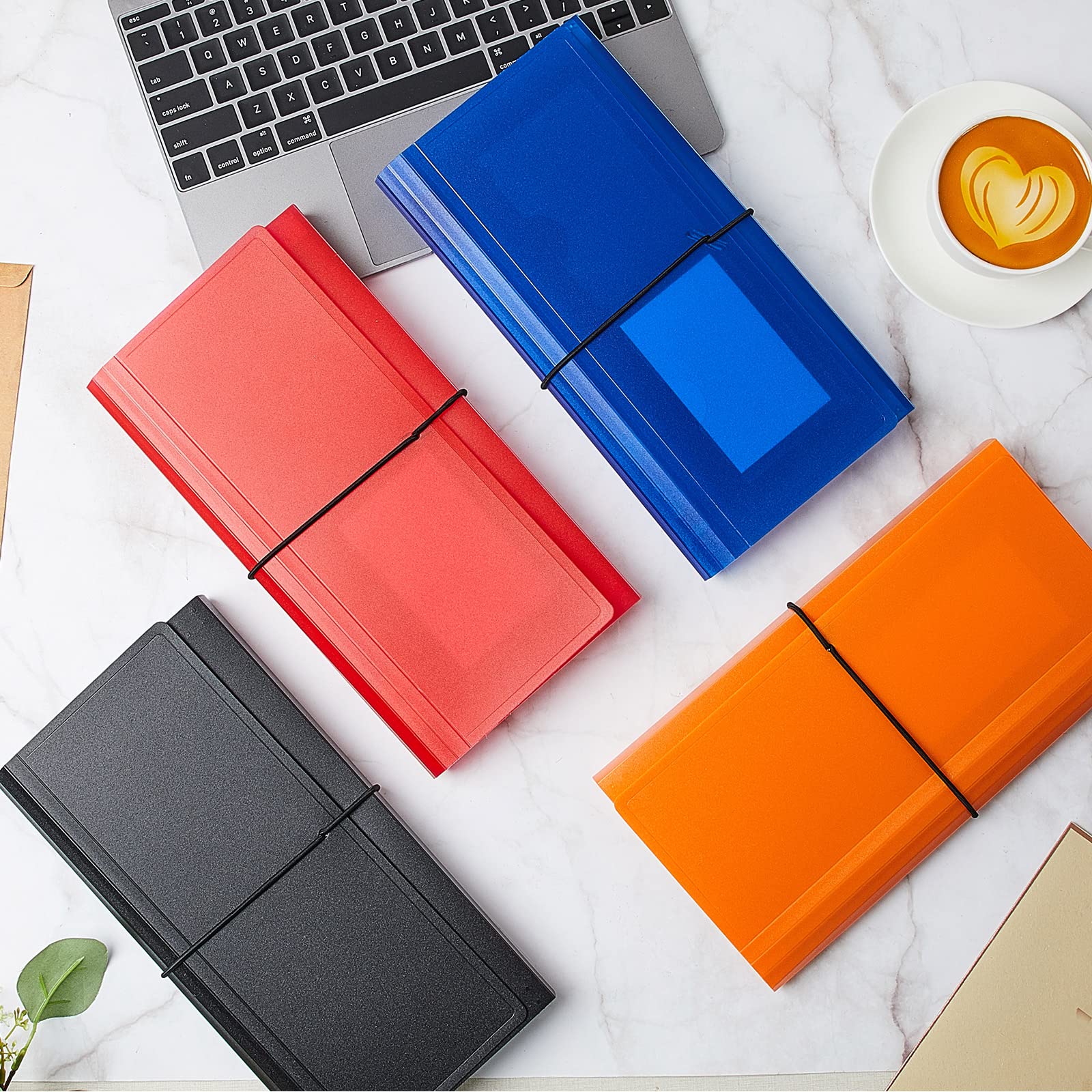 12 Pack 13 Pocket Receipt Organizer Expanding File Folder Coupon Organizer Water Resistant Receipt Holder for Office, Cards, Checks, Tickets(10.4x5.5x1.3 Inch)