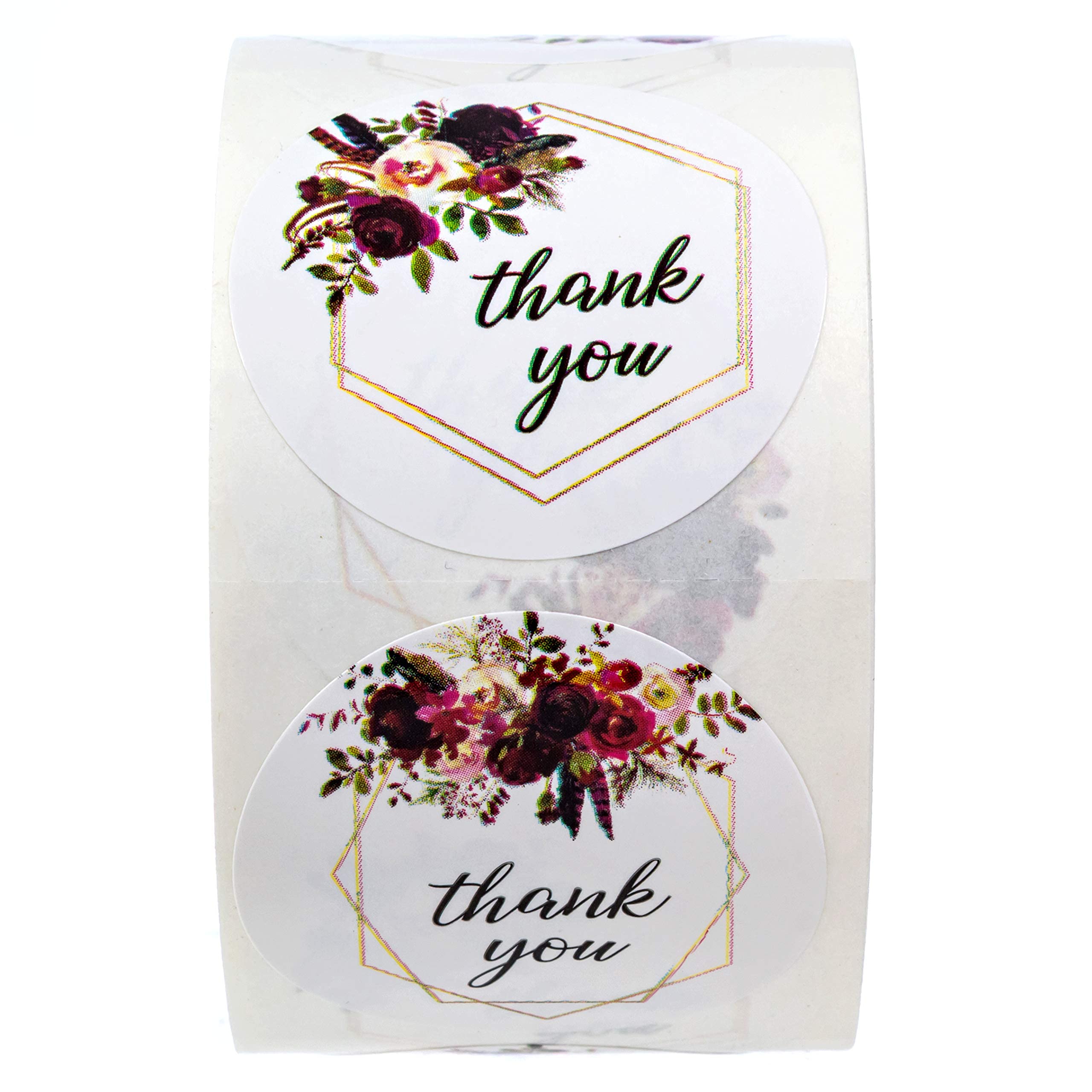Fall Floral Frames Thank You Stickers / 4 Alternating Designs / 500 Boho Thank You Stickers / 1.5" Autumn Wedding Envelope Seals