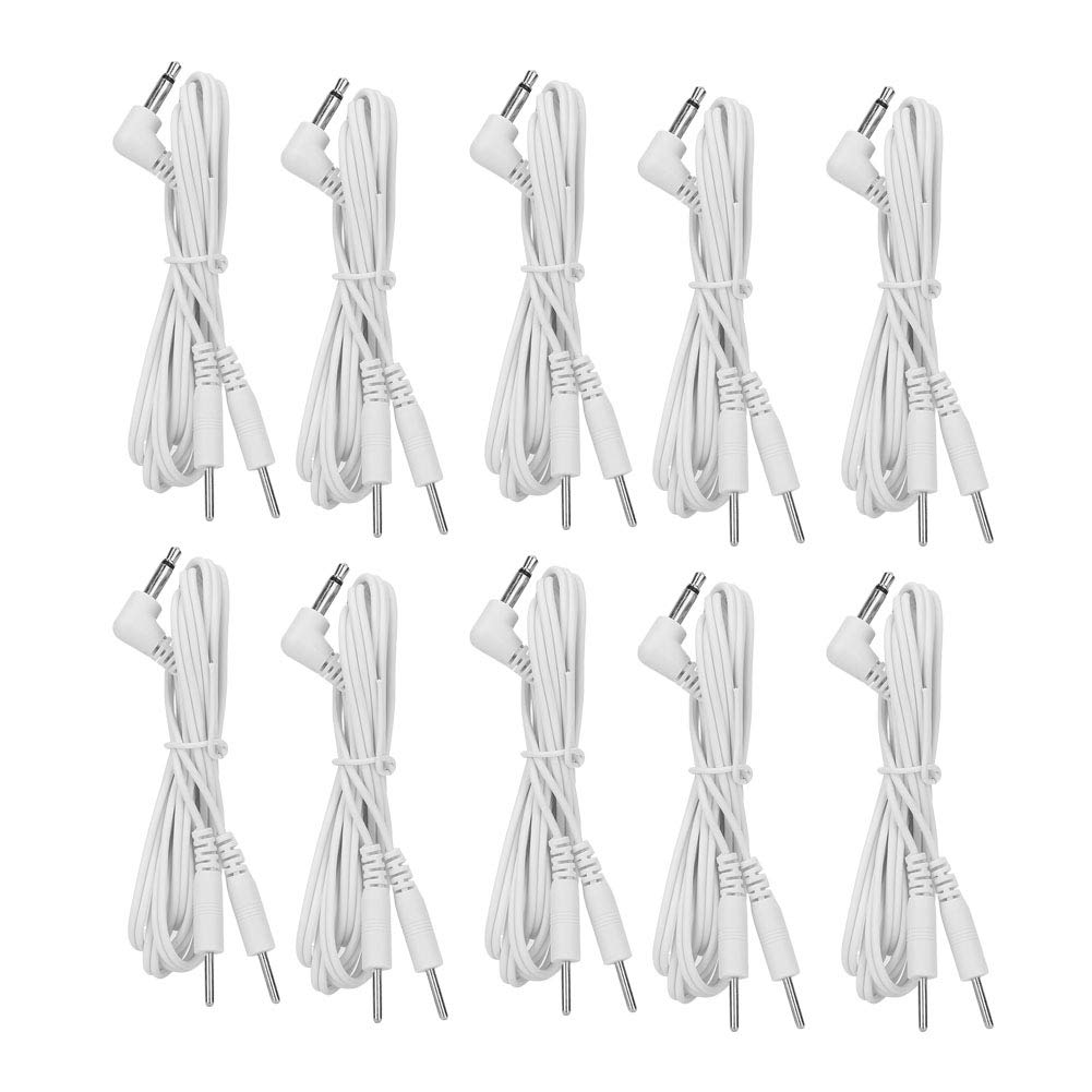 10pcs DC 3.5mm Pin Type Electrode Lead Wires Cable,Compatible Lead Wires for TENS Unit Physiotherapy Machine(One Tow Two Needles)
