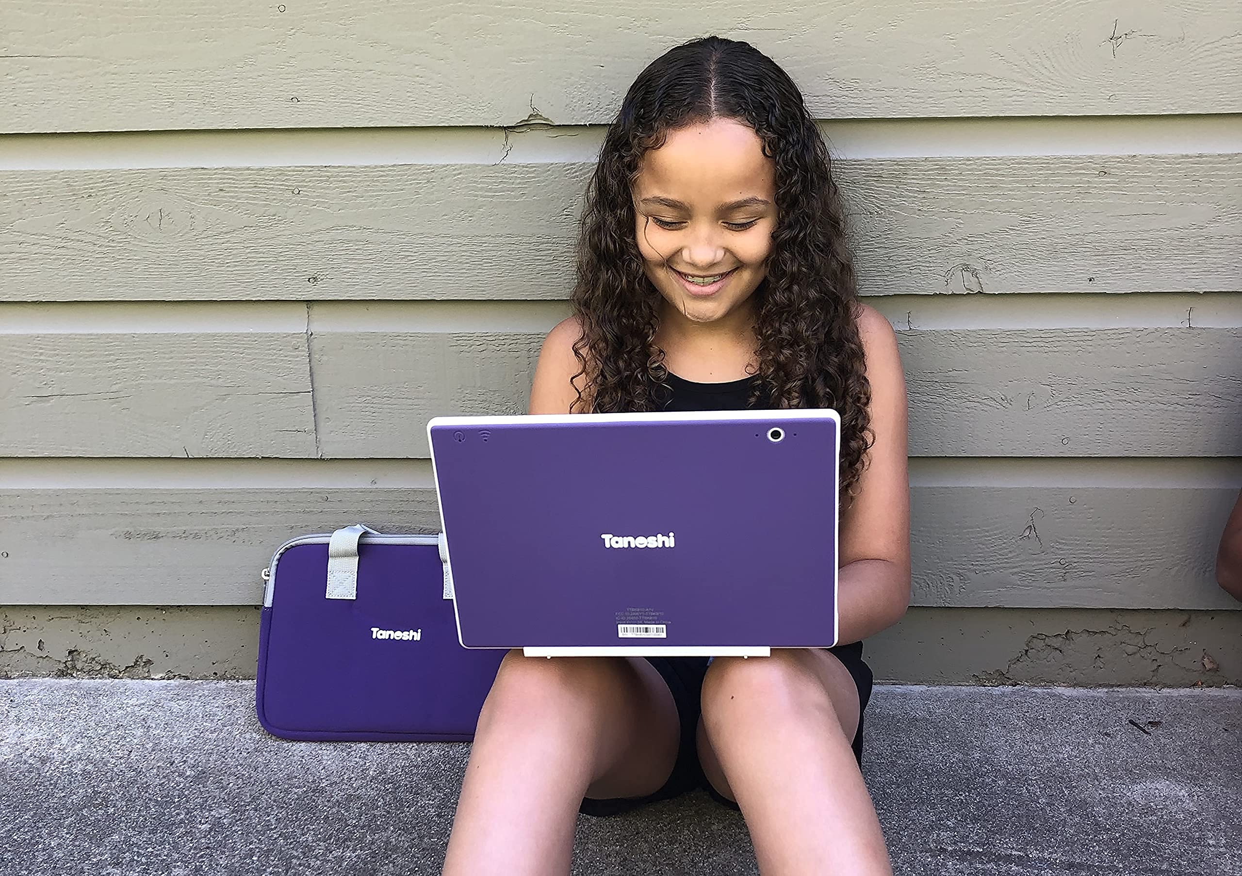 Tanoshi Scholar Kids Computer a Kids Laptop for Ages 6-12 with 10.1" HD Touchscreen Display (Purple) Kids Laptop-Sleeve (Purple)