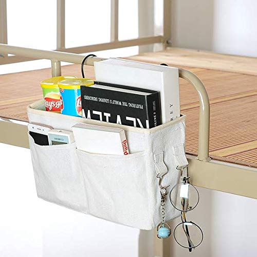 Bedside Caddy/Bedside Storage Bag Hanging Organizer for Bunk and Hospital Beds,Dorm Rooms Bed Rails,Can be Placed Glasses,Books,Mobile Phones,Keys ,daily supplies (E-style)