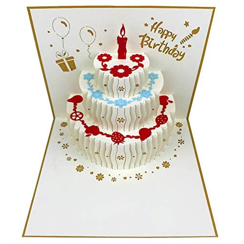 3D Pop Up Birthday Cards,Birthday Greeting Cards Handmade Happy Birthday Cards & Envelopes for Sister, Mom, Wife, Kids, Boy, Girl, Friend