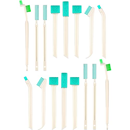 16 Pcs Small Household Cleaning Brushes Deep Detail Crevice Cleaner Brush Set Crevice Cleaning Tool 8 in 1 Detail Cleaning Brush Bottle Cap Brush for Small Holes Corner Space Keyboard Bottle Tile