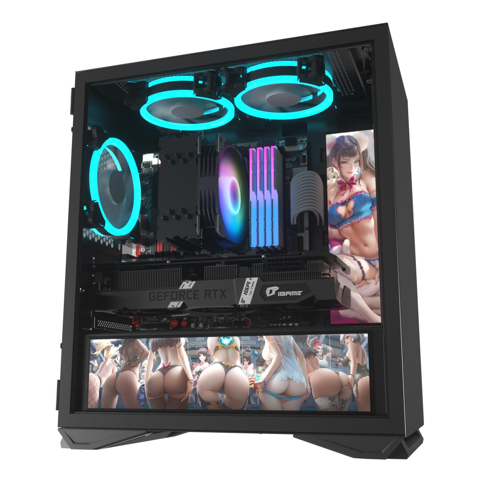 Vetroo B6 Display Board w/LED Lights for Computer PC Case Decor Full HD 2K Multi-Mode Function 12.2" x 3.1" (Horizontal, B6)