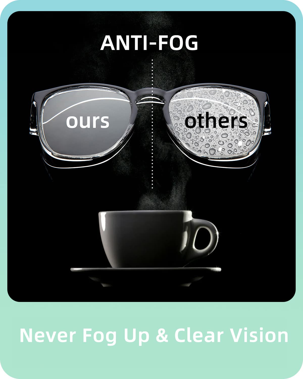 LianSan Oversize Anti-Fog Safety Glasses for Nurses, Z87.1 Certified Goggles for Women, Square UV Protection Tortoise