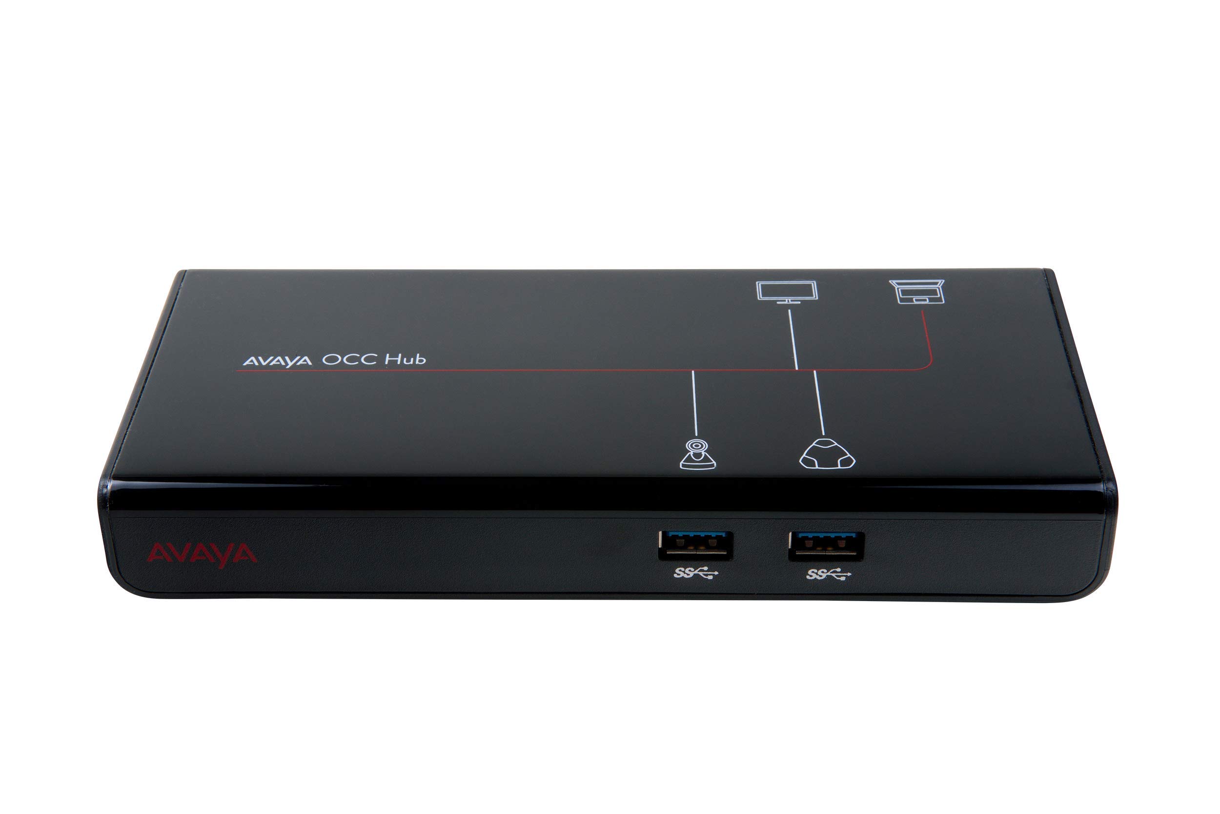 Avaya One Cable Connect Hub - USB/HDMI 3-Port Hub for Laptops, Monitors, Speakers - Plug and Play - Black