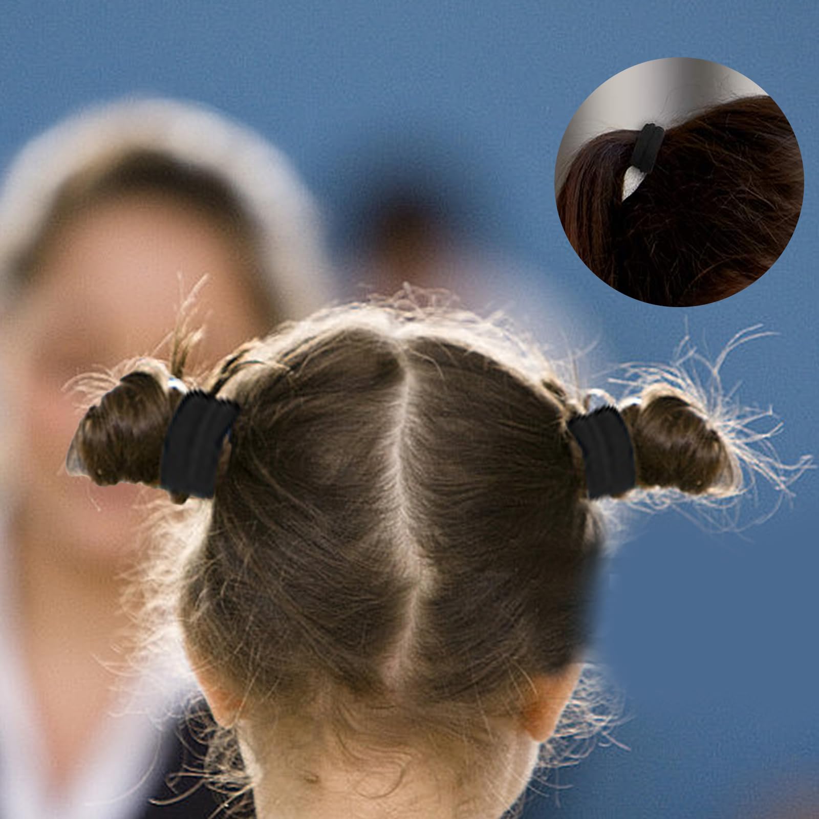 Antye Hair Tie, 100Pcs Black Onyx - Soft Cotton, Seamless Hair Elastic for Thick or Thin Hair, No Snag, Dent or Breakage, Baseball & Tennis Suitable, All Age Friendly