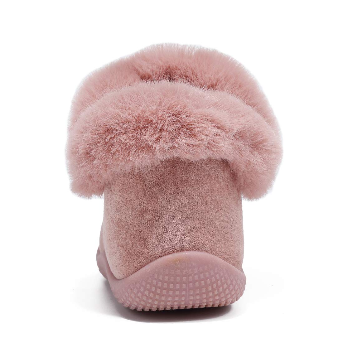 KEESKY Baby Girl Winter Boots Pink Winter Warm Shoes Fur Lined Toddler Size 5 M